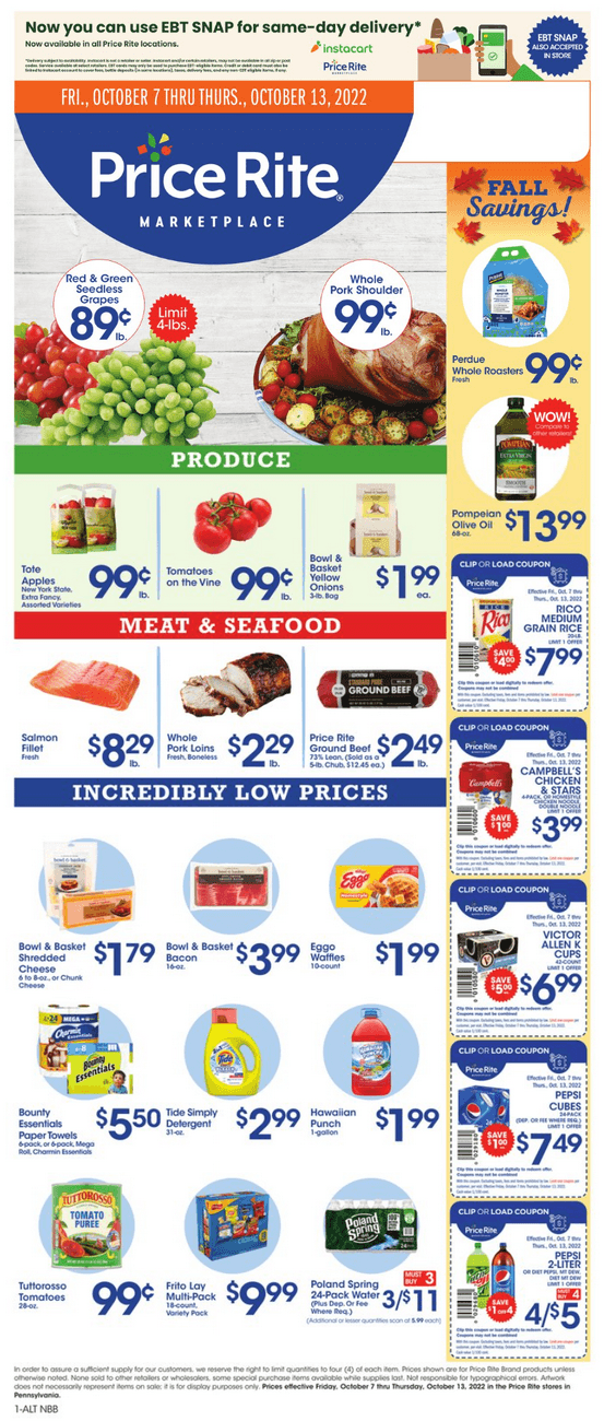 Price Rite Weekly Ad Oct 07 – Oct 13, 2022