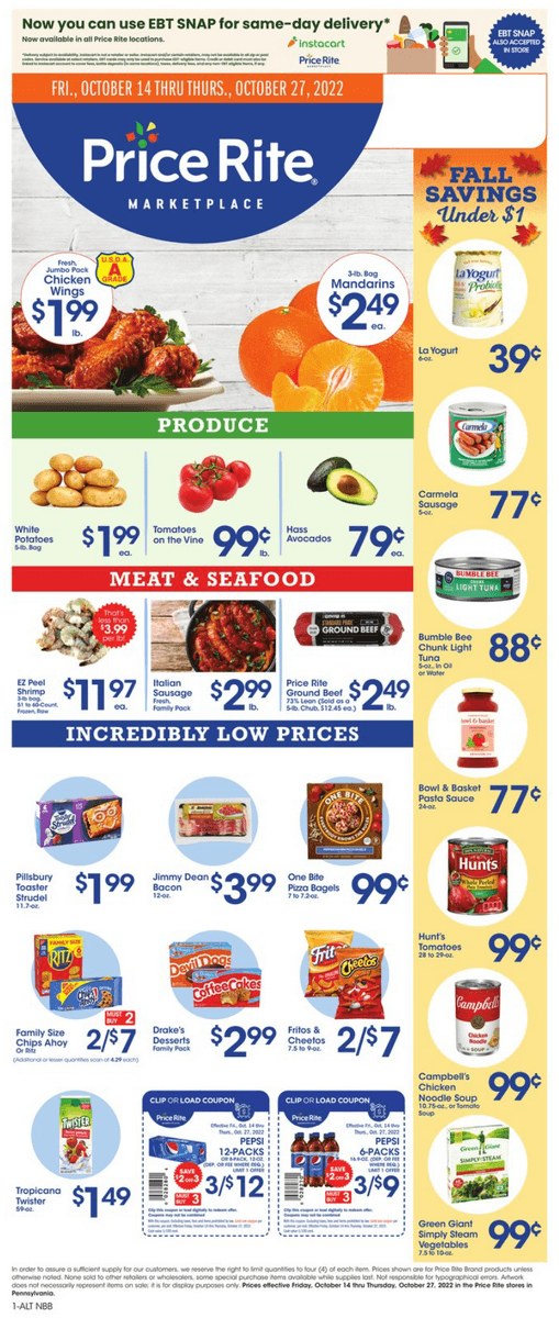 Price Rite Weekly Ad Oct 14 – Oct 27, 2022