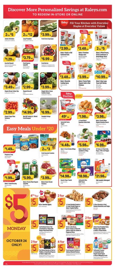 Raley's Supermarkets Weekly Ad Oct 19 – Oct 25, 2022