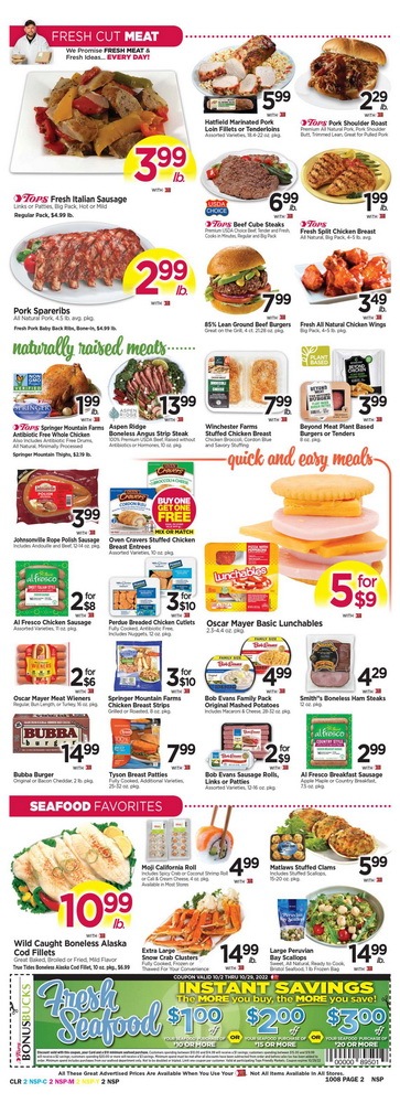 Tops Weekly Ad Oct 02– Oct 08, 2022