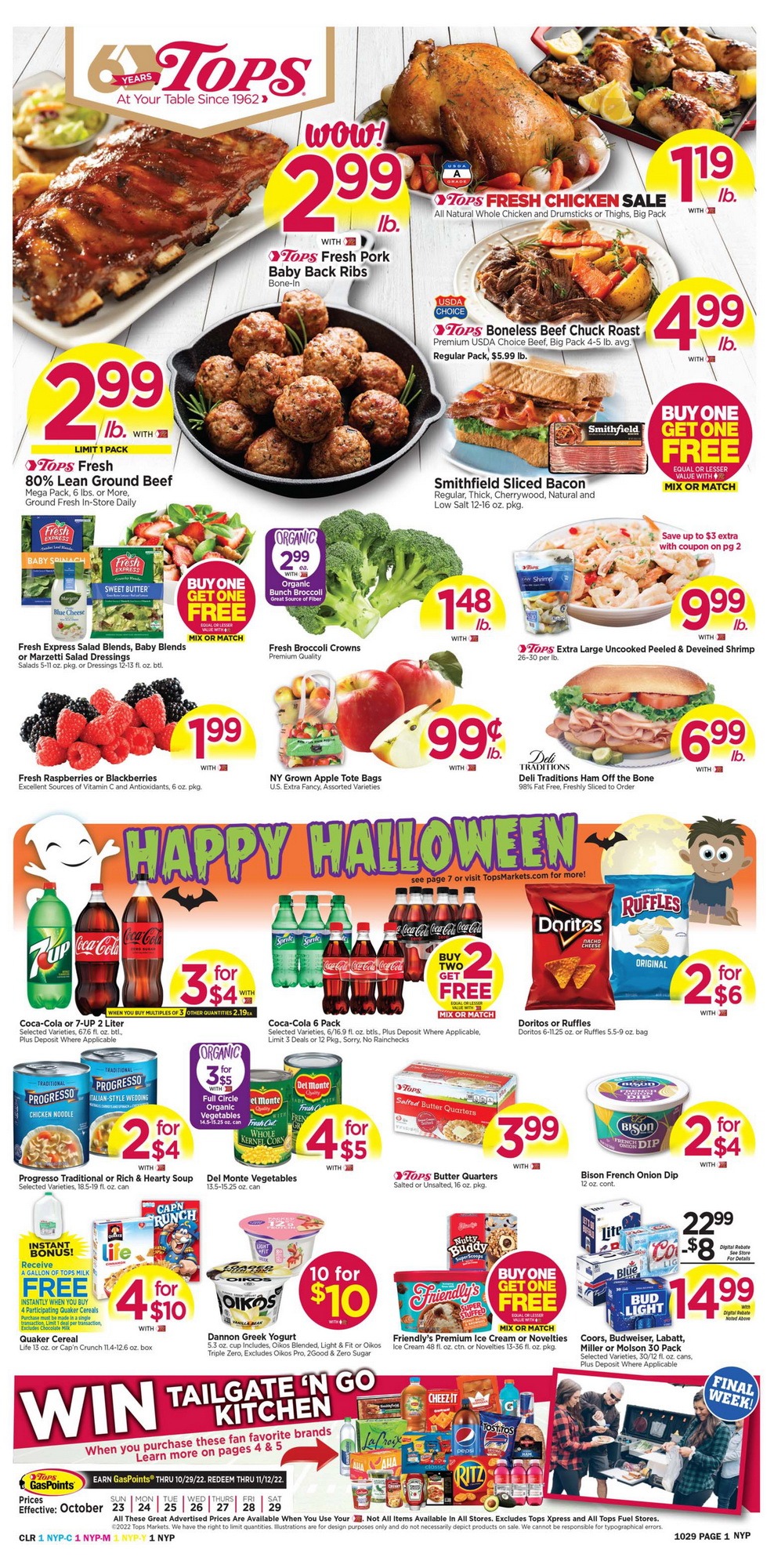 Tops Weekly Ad Oct 23– Oct 29, 2022 (Halloween Promotion Included)