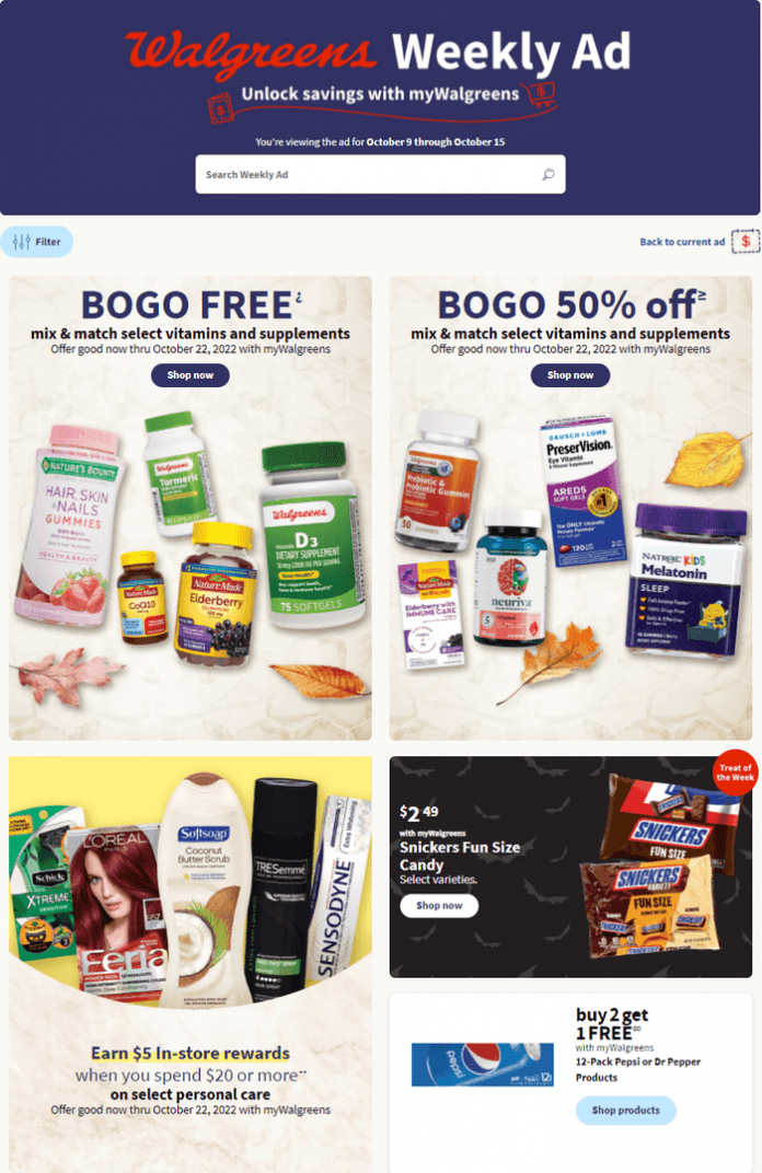 Walgreens Weekly Ad Oct 09 – Oct 15, 2022