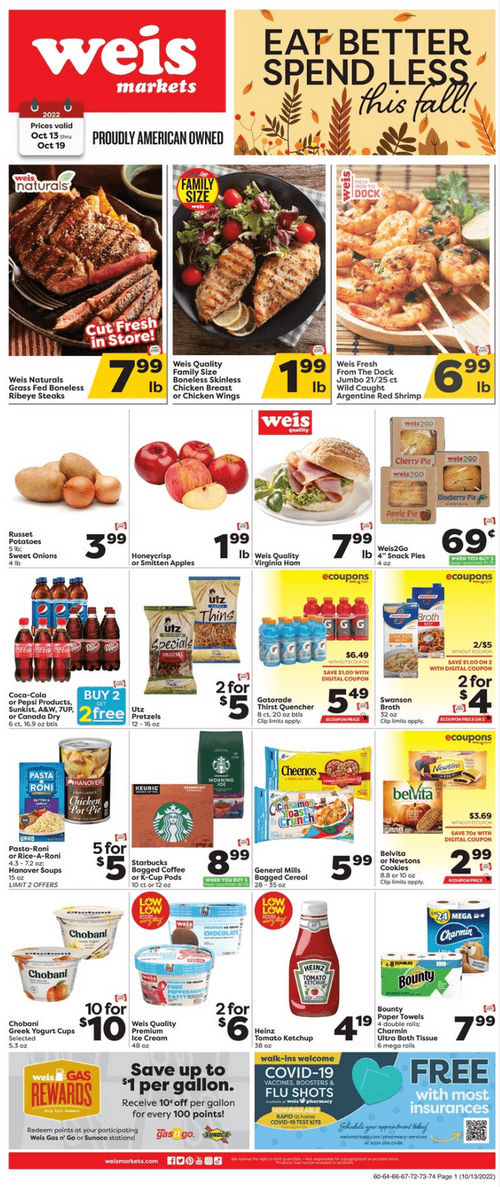 Weis Markets Weekly Sale Oct 13 – Oct 19, 2022