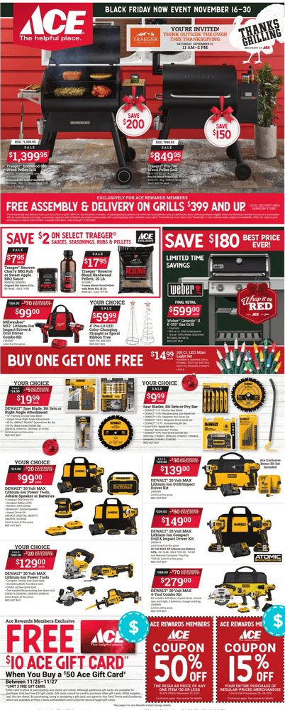 ACE Hardware Black Friday Event Flyer Nov 17 – Nov 30, 2022