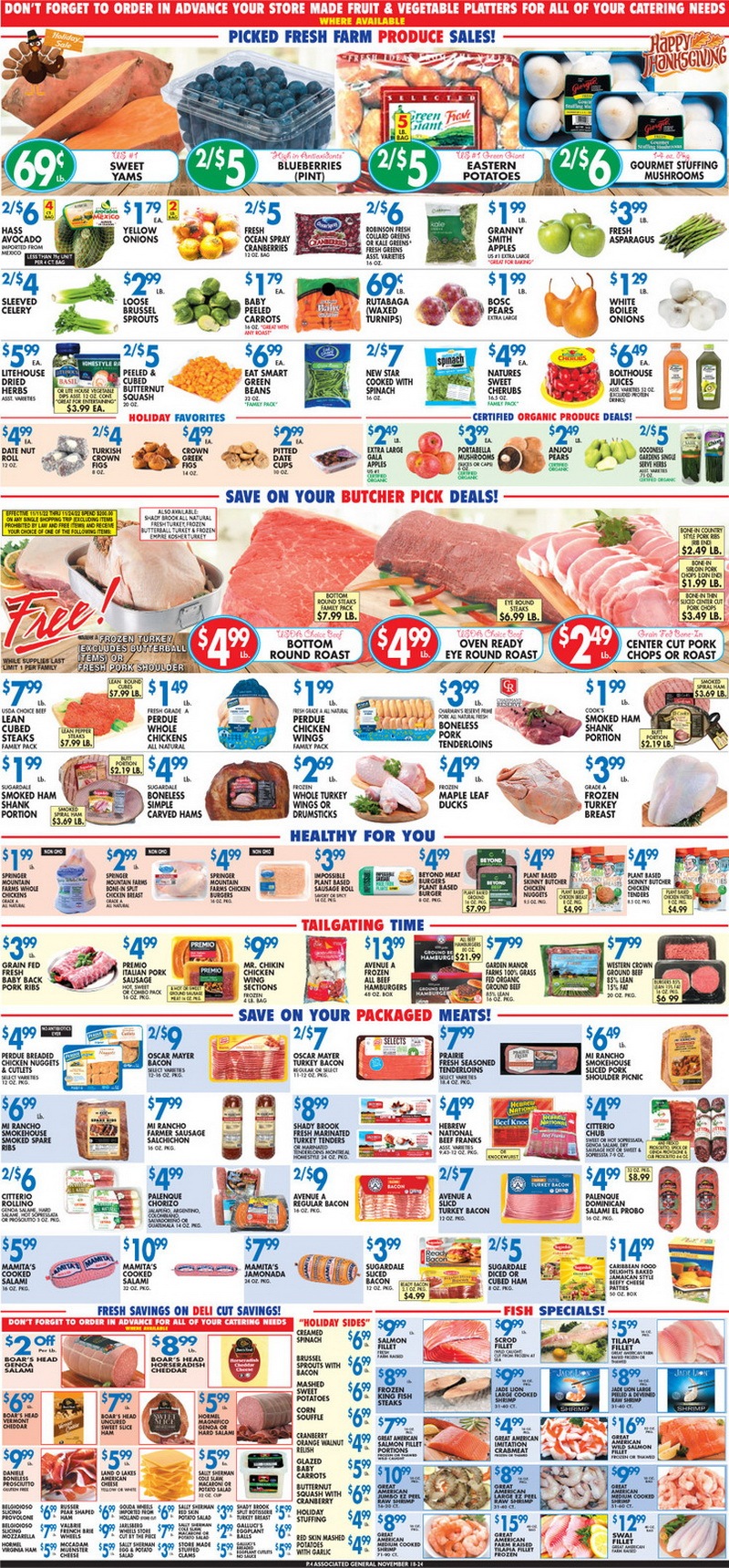 Associated Supermarkets Weekly Ad Nov 18 – Nov 24, 2022 (Thanksgiving ...