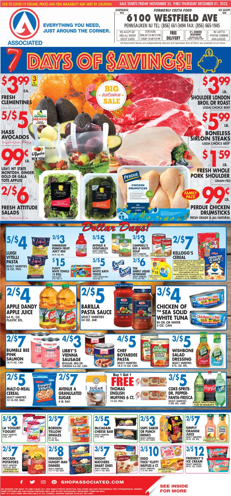 Associated Supermarkets Weekly Ad Nov 25 – Dec 01, 2022