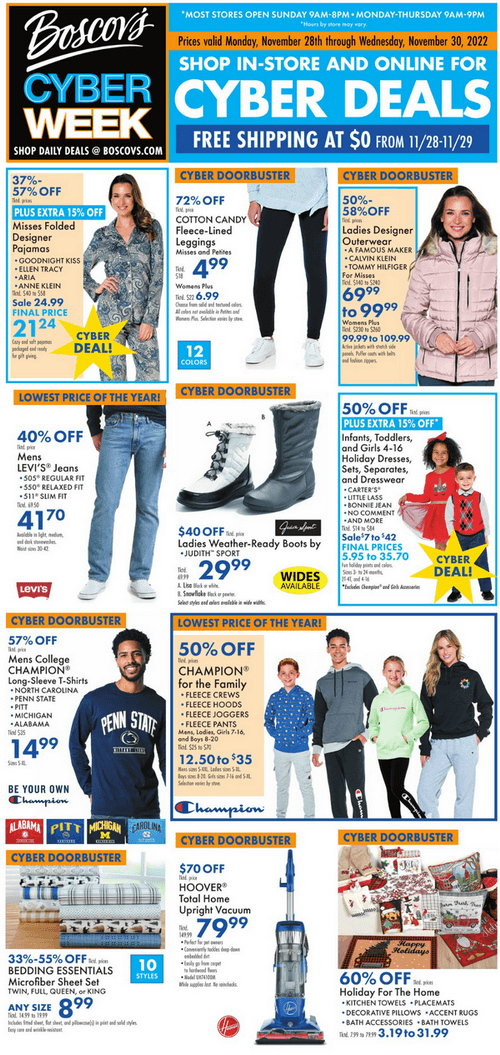 Boscov's Cyber Week Ad Nov 28 – Nov 30, 2022