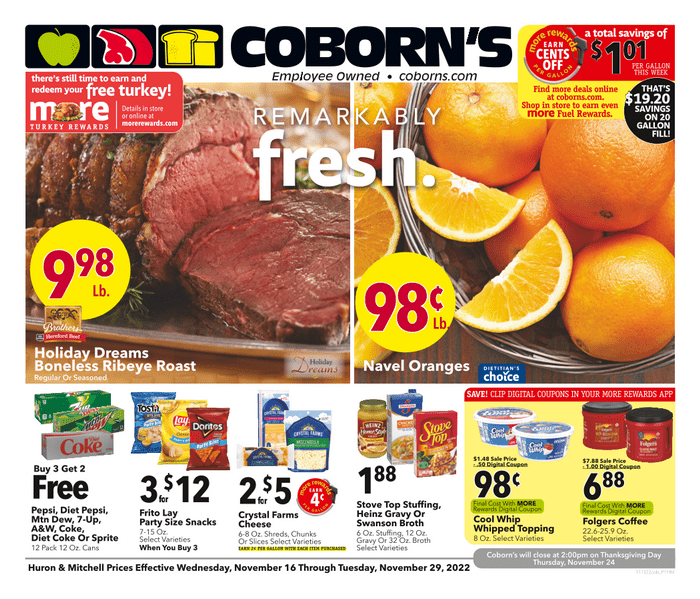 Coborn's Weekly Ad Nov 16 – Nov 29, 2022 (Thanksgiving Promotion Included)