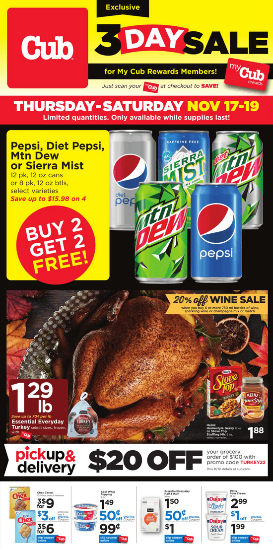 Cub Foods Three-Day Sale Nov 17 – Nov 19, 2022