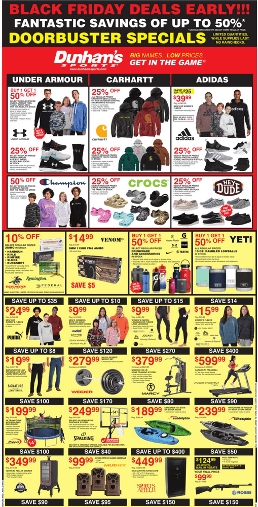 Dunham's Sports Black Friday Deals Early Nov 18 – Nov 23, 2022