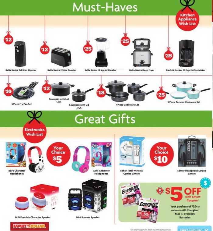 Family Dollar Holiday Gift Guide Nov 01 – Dec 24, 2022