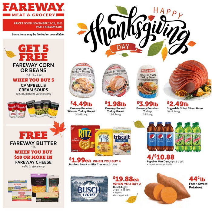 Fareway Weekly Ad Nov 21 – Nov 26, 2022 (Thanksgiving Promotion Included)