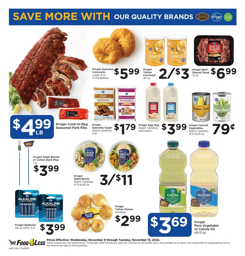 Food 4 Less Weekly Ad Nov 09 – Nov 15, 2022