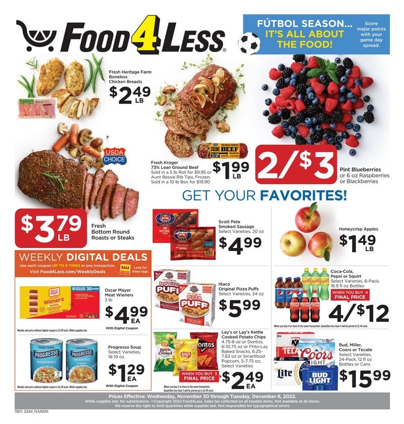 Food 4 Less Weekly Ad Nov 30 – Dec 06, 2022