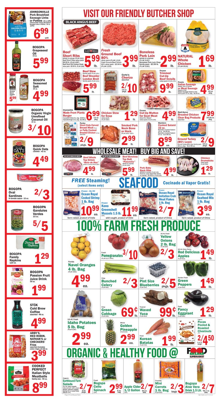 Food Bazaar Weekly Ad Nov 25 – Nov 30, 2022
