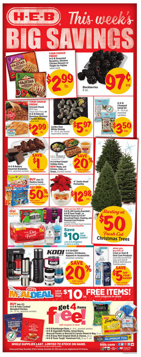 HEB Weekly Ad Nov 25 – Nov 29, 2022