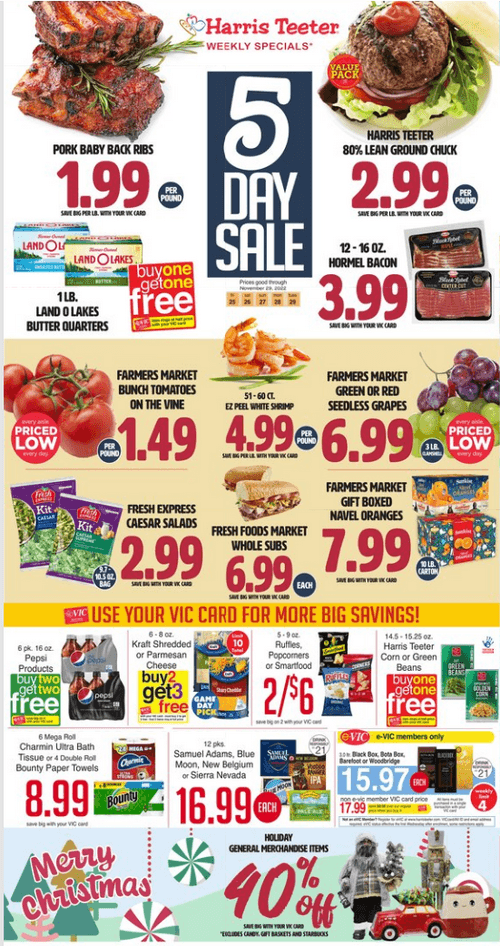 Harris Teeter Weekly Ad Nov 25 – Nov 29, 2022