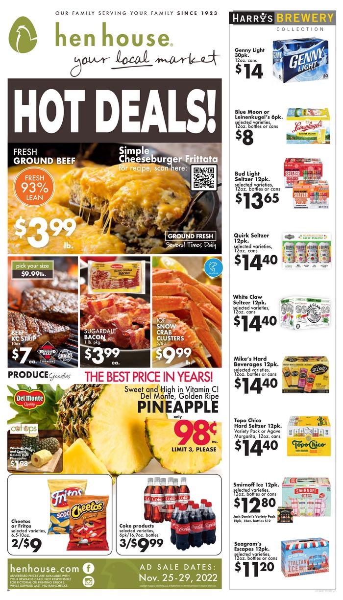 Hen House Weekly Ad Nov 25 – Nov 29, 2022