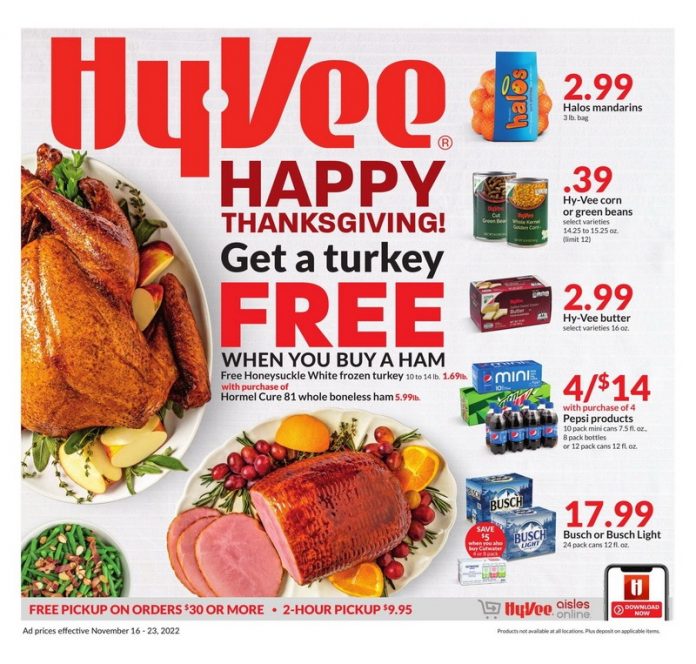 Hy-Vee Weekly Ad Nov 16 – Nov 23, 2022 (Thanksgiving Promotion Included)