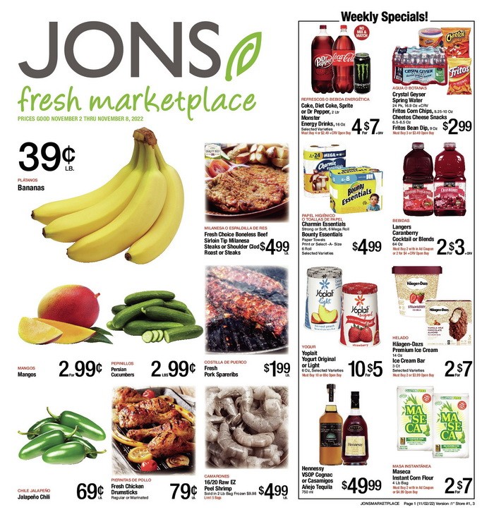 Jons Weekly Ad Nov 02 – Nov 08, 2022