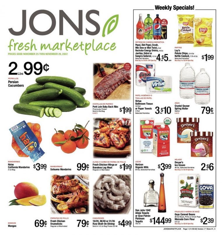 Jons Weekly Ad Nov 25 – Nov 29, 2022