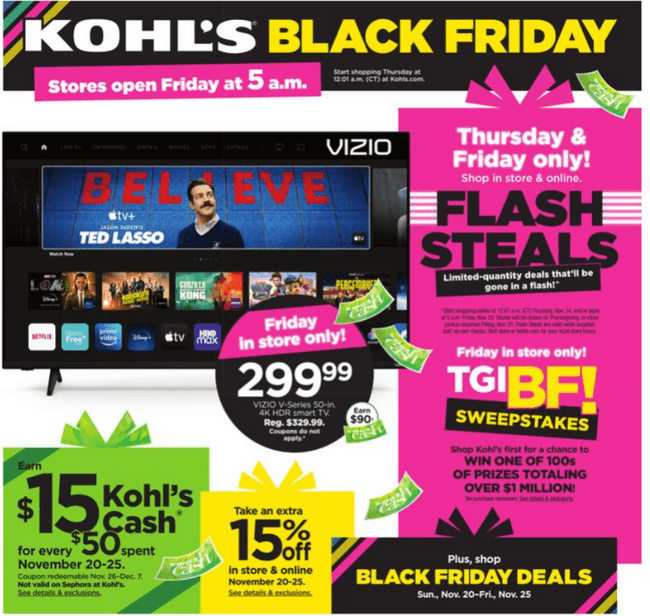 Kohl's Black Friday Flash Sale Nov 20 – Nov 25, 2022