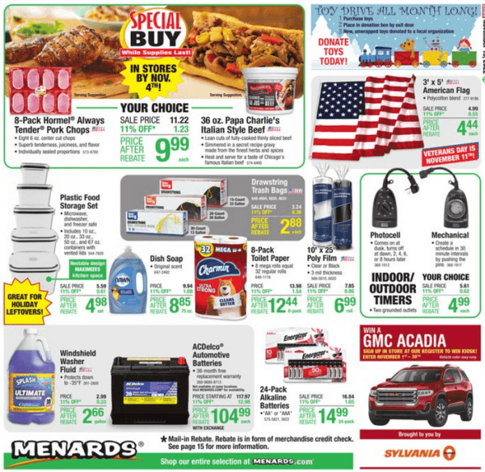 Menards Weekly Ad Nov 03 – Nov 13, 2022