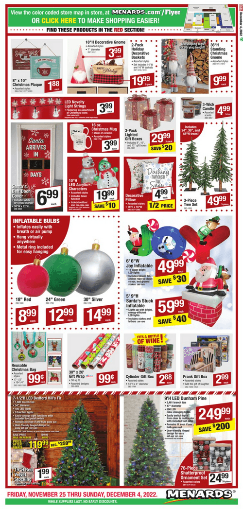 Menards Black Friday Ad Nov 25 – Dec 04, 2022