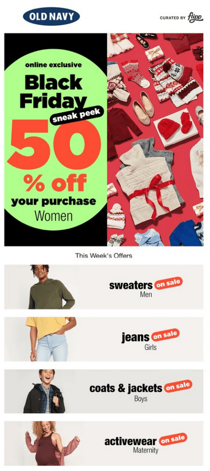 Old Navy Weekly Ad Nov 07 – Nov 14, 2022 (Black Friday Promotion Included)