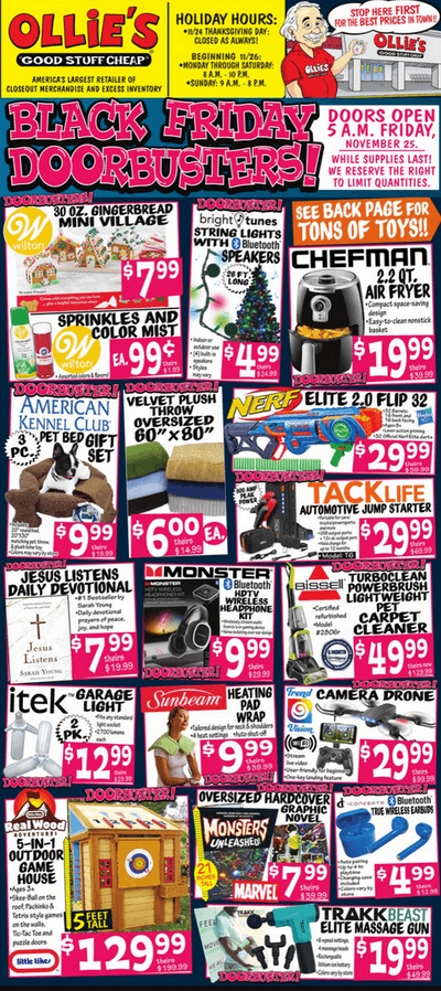 Ollie's Black Friday Ad Nov 23 – Nov 25, 2022