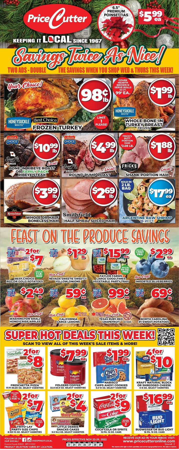 Price Cutter Weekly Ad Nov 23 – Nov 29, 2022