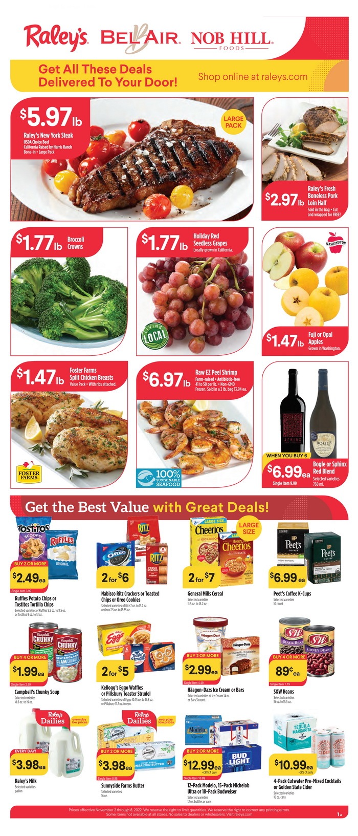 Raley's Supermarkets Weekly Ad Nov 02 – Nov 08, 2022