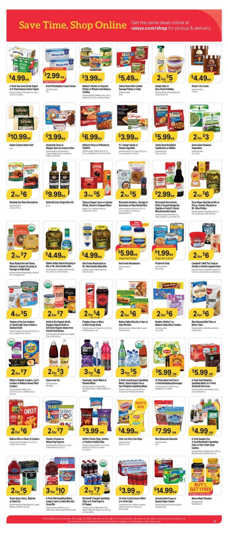 Raley's Supermarkets Weekly Ad Nov 16 – Nov 24, 2022 (Thanksgiving ...