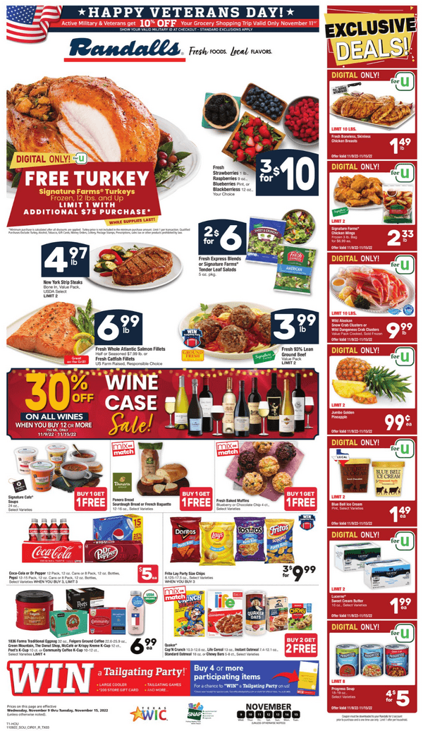 Randalls Weekly Ad Nov 09 – Nov 15, 2022