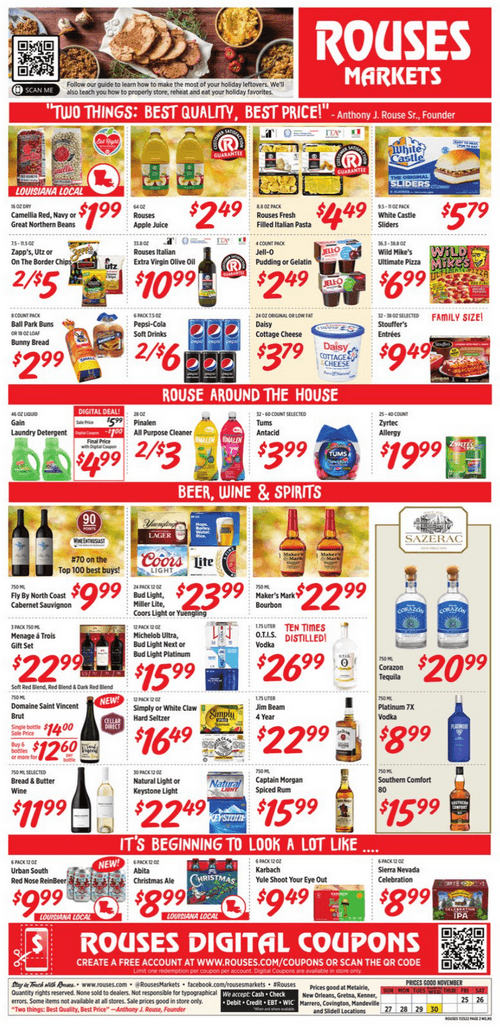 Rouses Weekly Ad Nov 25 – Nov 30, 2022 (Black Friday Promotion Included)