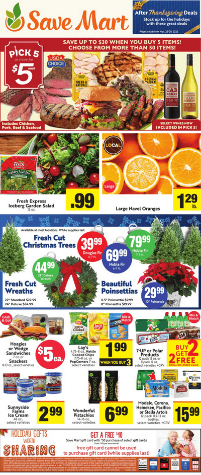 Save Mart Supermarkets Weekly Ad Nov 25 – Nov 29, 2022
