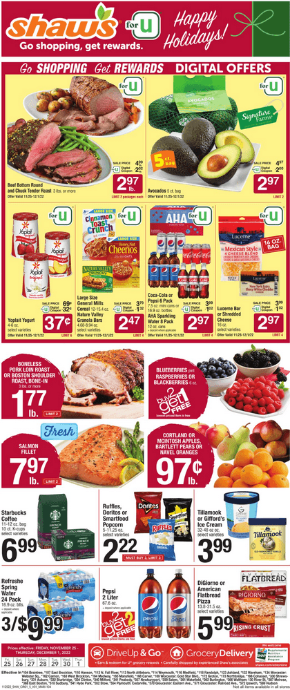 Shaw's Weekly Ad Nov 25 – Dec 01, 2022
