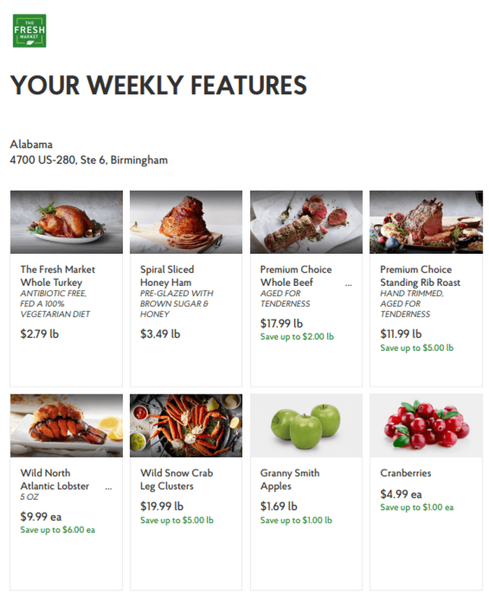 The Fresh Market Weekly Ad Nov 16 – Nov 24, 2022