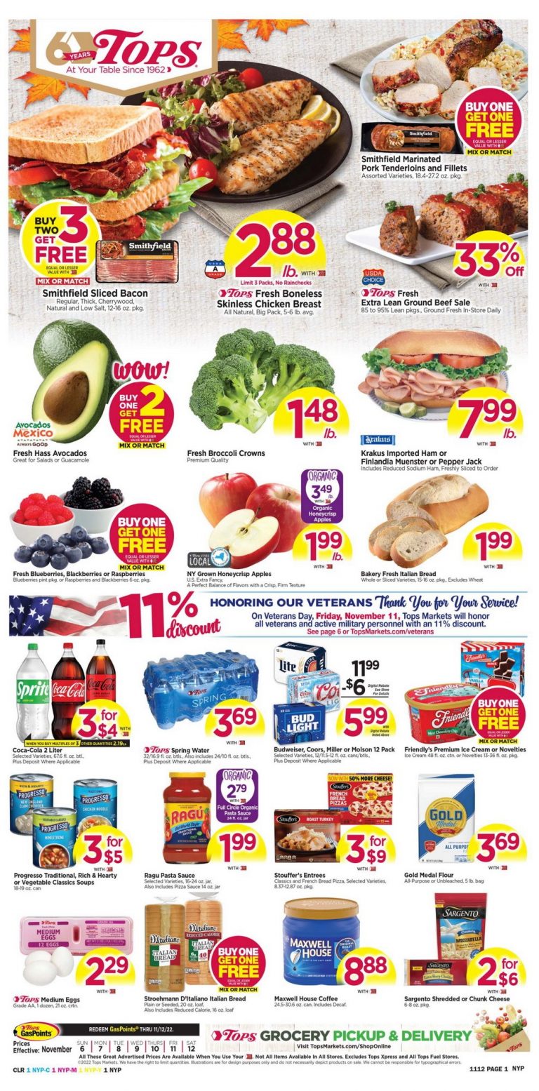 Tops Weekly Ad Nov 06– Nov 12, 2022