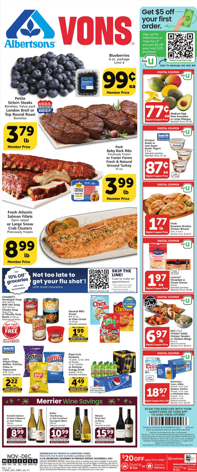 Vons Weekly Flyer Nov 30 – Dec 06, 2022