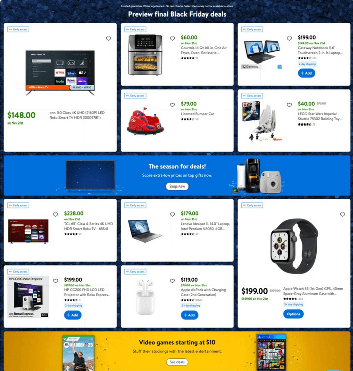 Walmart Weekly Ad Nov 21 – Nov 27, 2022 (Black Friday Promotion Included)