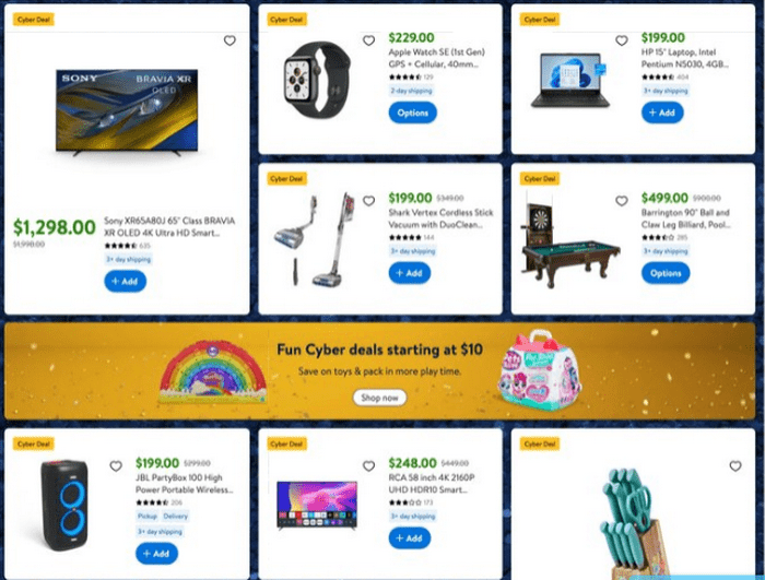 Walmart Cyber Promotion Ad Nov 27 – Nov 29, 2022