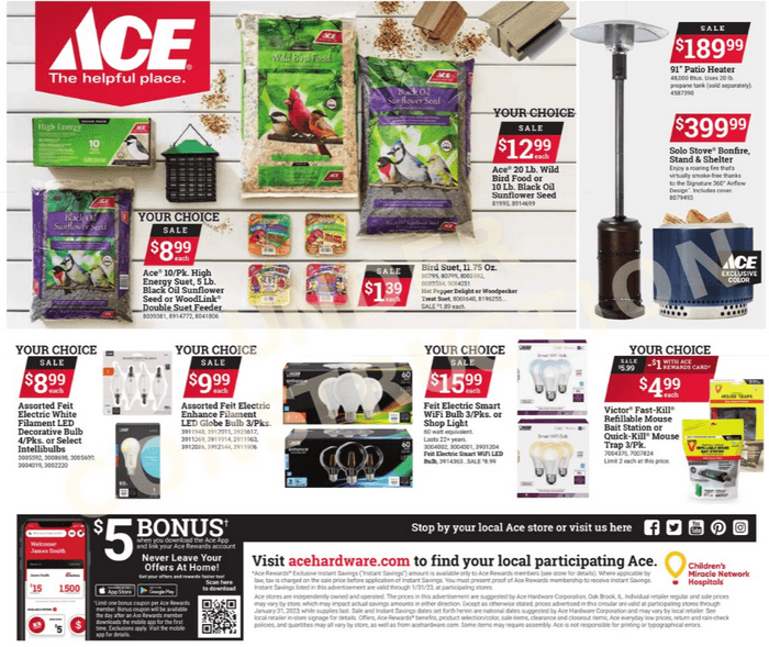 ACE Hardware Monthly Ad Dec 26, 2022 – Jan 31, 2023