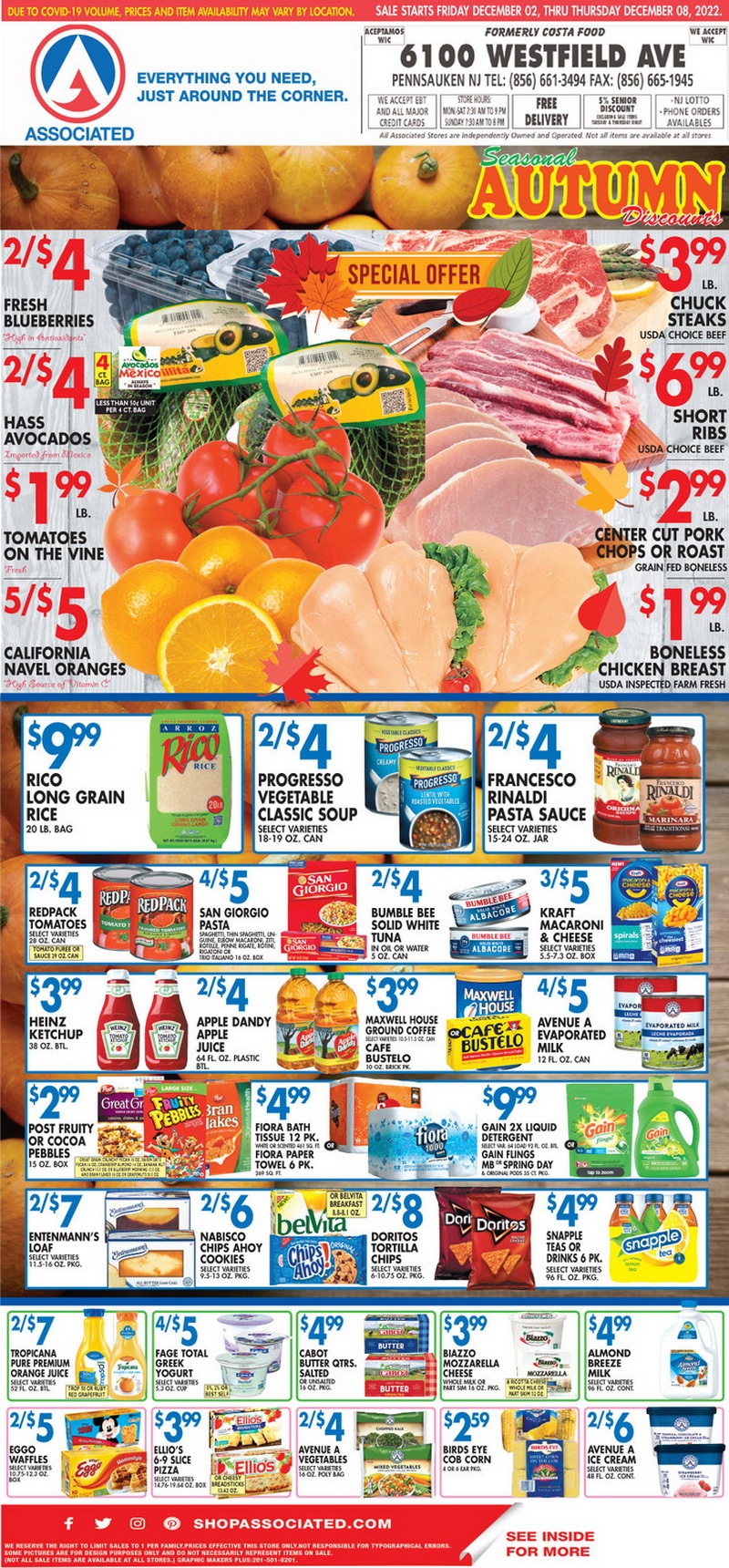 Associated Supermarkets Weekly Ad Dec 02 – Dec 08, 2022