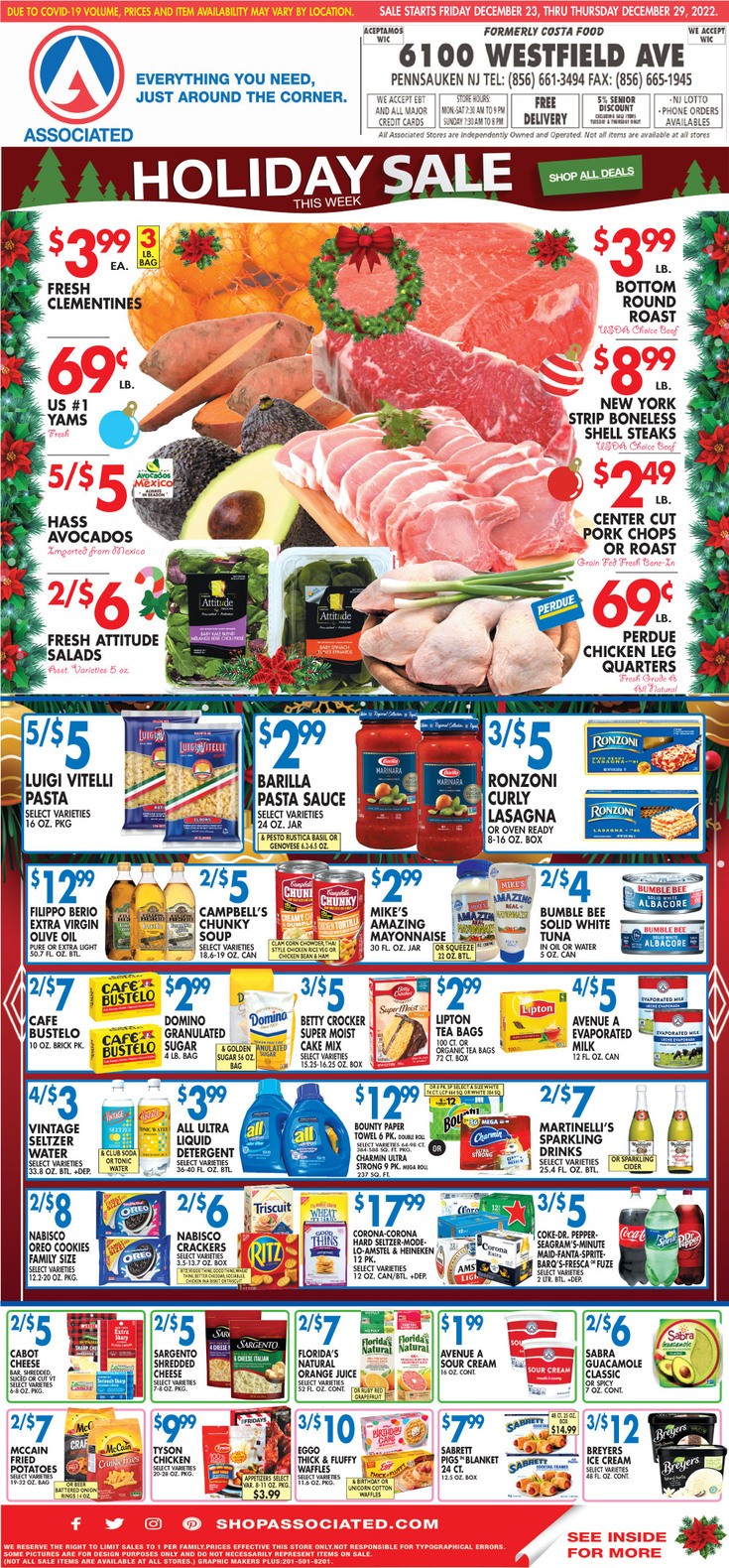 Associated Supermarkets Weekly Ad Dec 23 – Dec 29, 2022