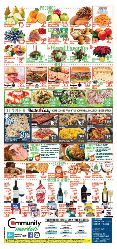 Community Markets Weekly Ad Dec 15 – Dec 25, 2022 (Christmas Sale Included)