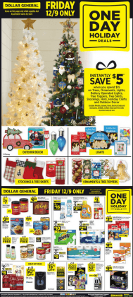 Dollar General One-Day Ad Dec 09 – Dec 09, 2022