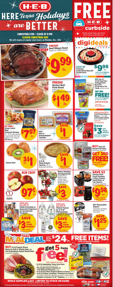 HEB Weekly Ad Dec 21 – Dec 24, 2022