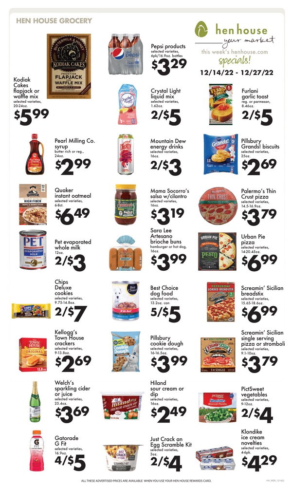 Hen House Weekly Ad Dec 14 – Dec 27, 2022
