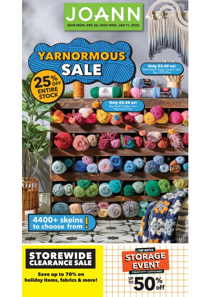 Jo-Ann Weekly Sale Ad Dec 26, 2022 – Jan 11, 2023